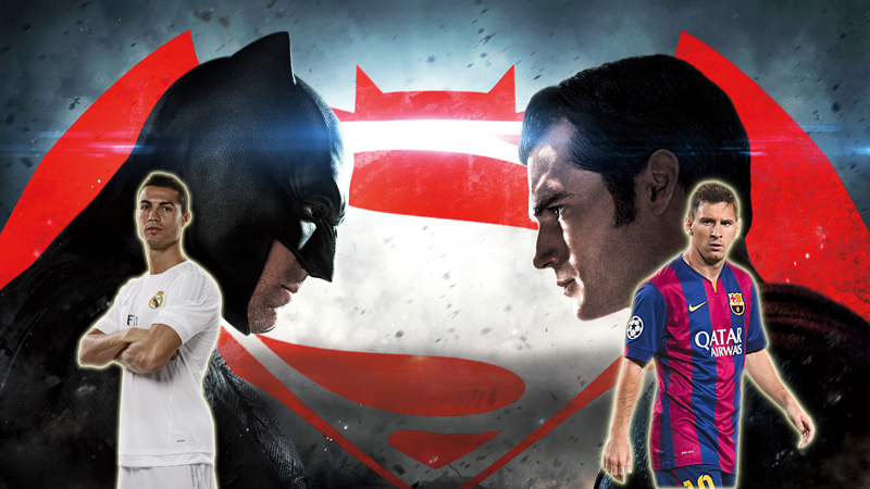 Superman Messi y Batman Cristiano Ronaldo calientan el Barcelona - Real ...